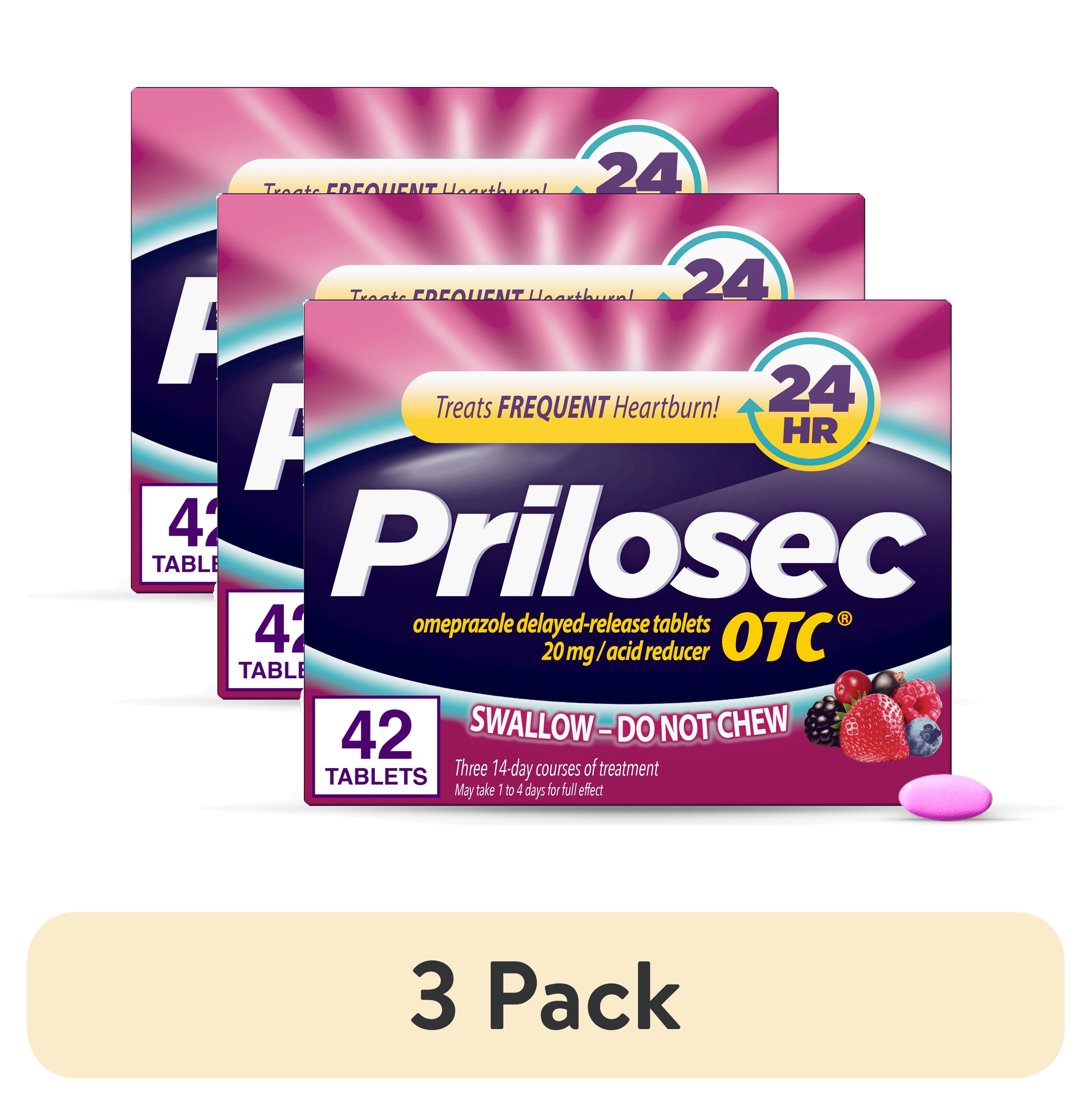(3 pack) Prilosec OTC Omeprazole 20mg Acid Reducer, Frequent Heartburn ...