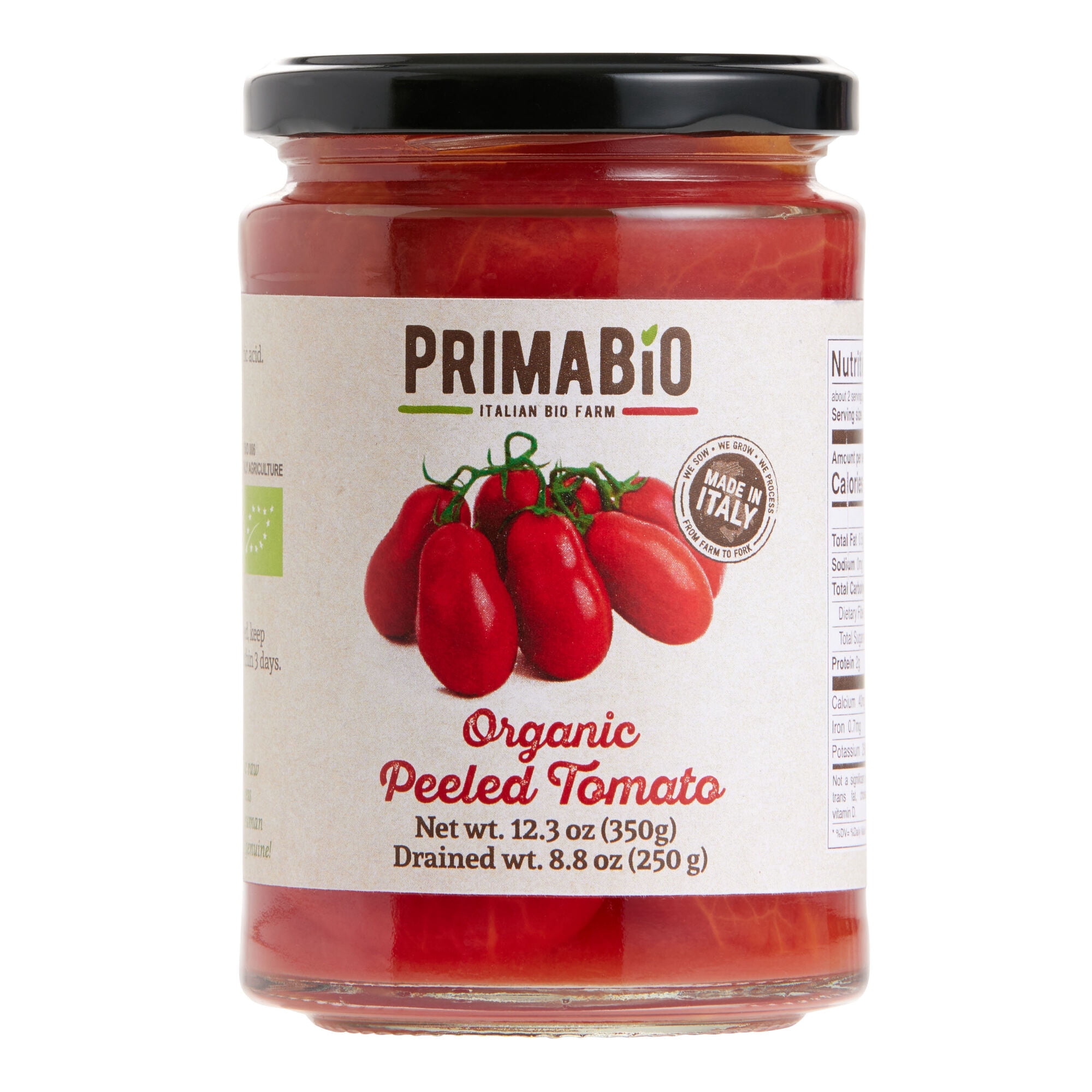 Prima Bio Organic Whole Peeled Tomatoes 12.3 oz. - Walmart.com