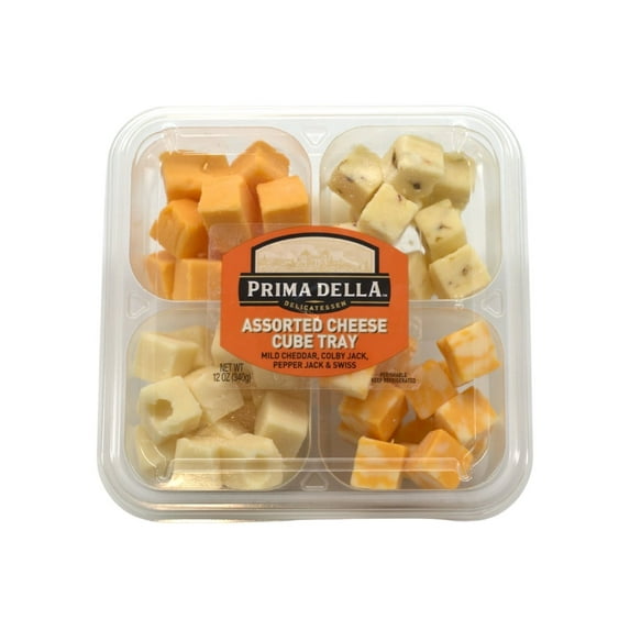 Prima Della Assorted Cheese Cube Tray 12 oz with Colby Jack Pepper Jack ...