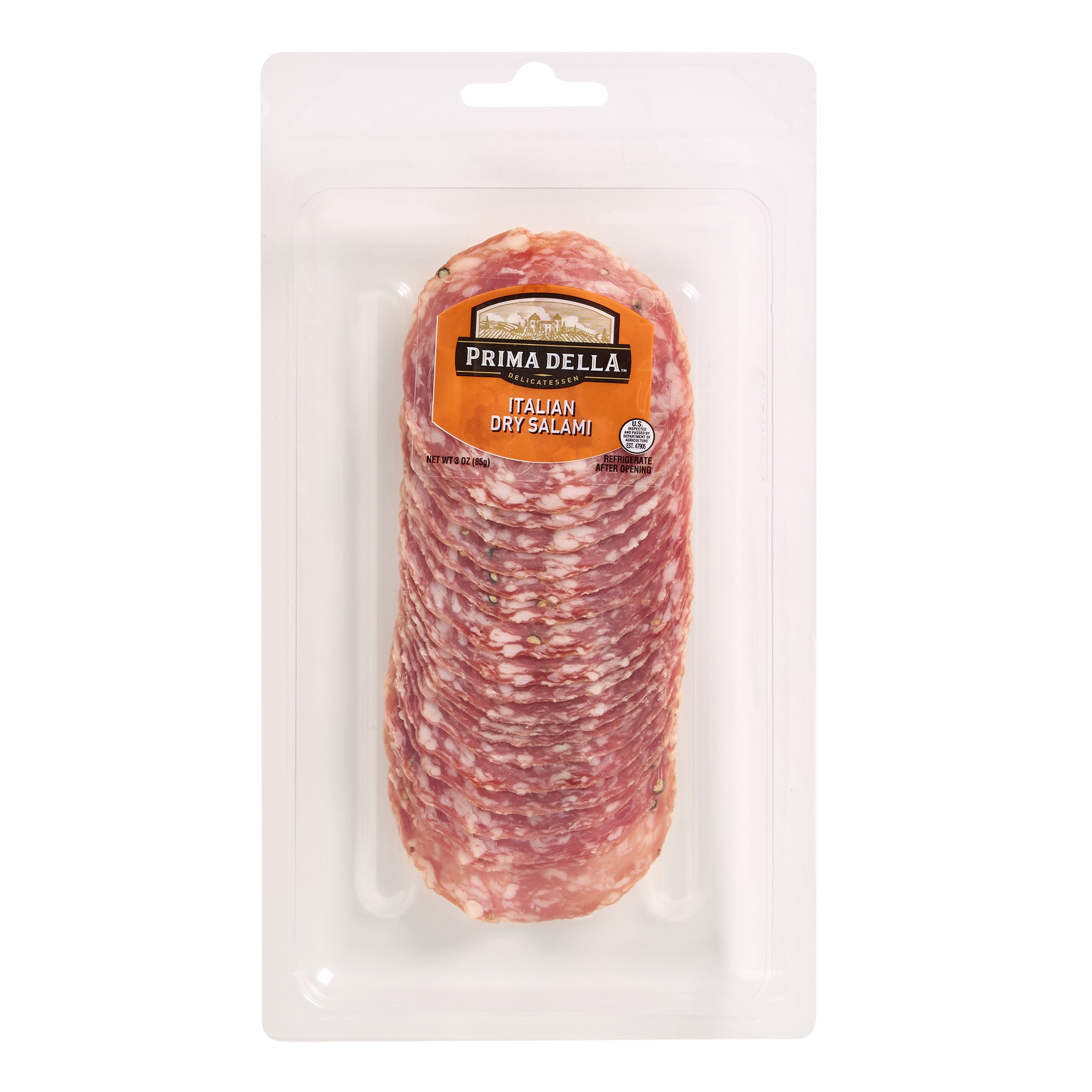 Prima Della Sliced Italian Dry Salami, 3oz Plastic Tray Package, Ready ...