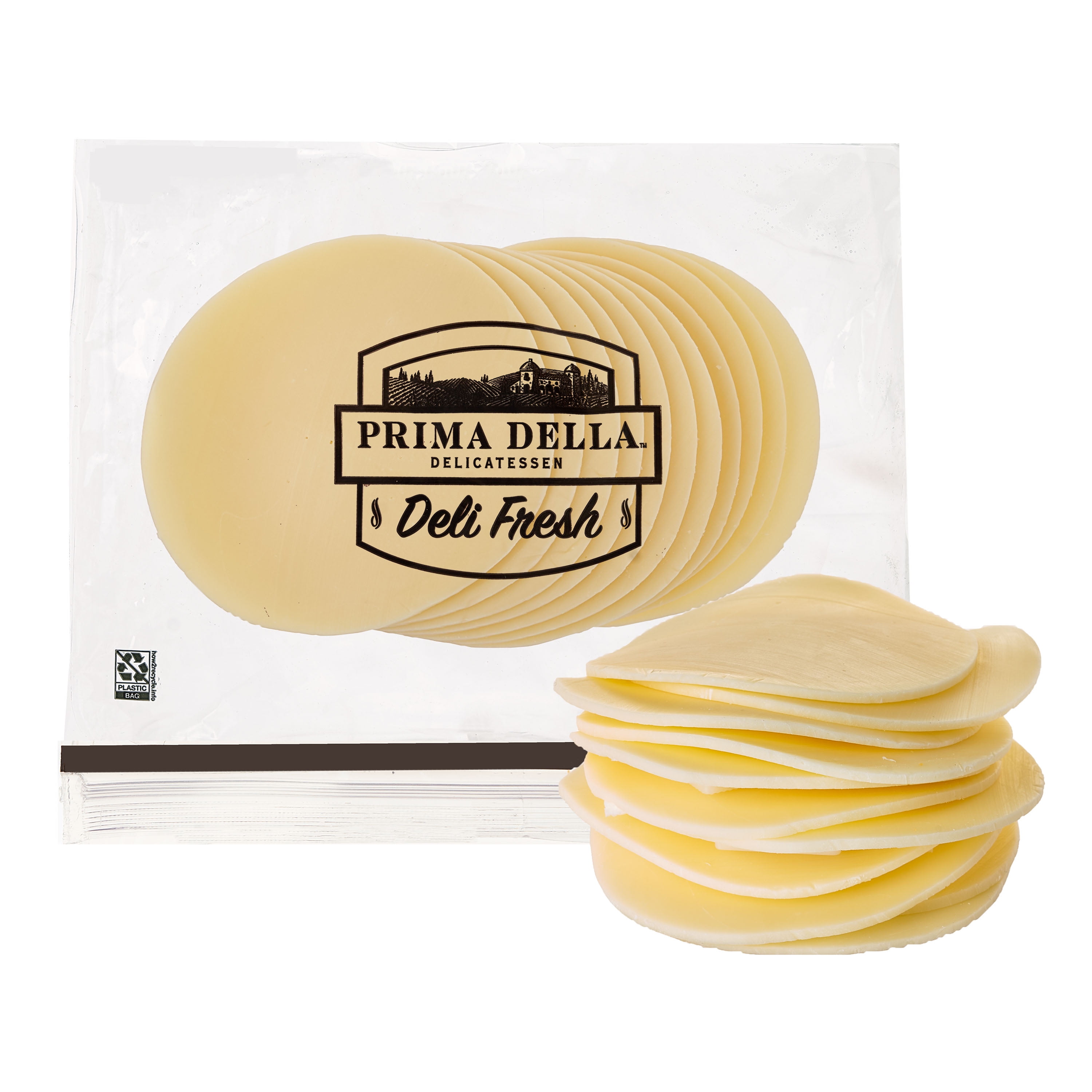Prima Della Non Smoked Provolone Cheese, Freshly Sliced (Fresh, Plastic ...