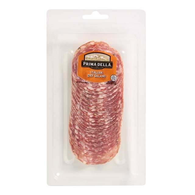 Prima Della Sliced Italian Dry Salami, Plastic Tray Package, Ready to ...
