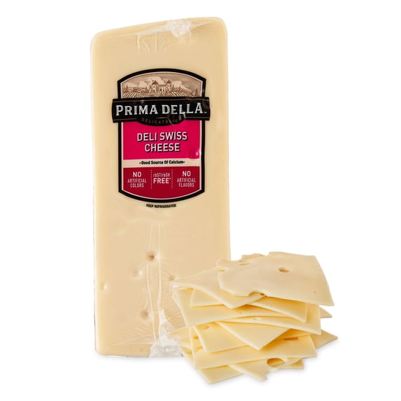 Prima Della Swiss Cheese Loaf Deli Sliced, Freshly Sliced with Smooth ...