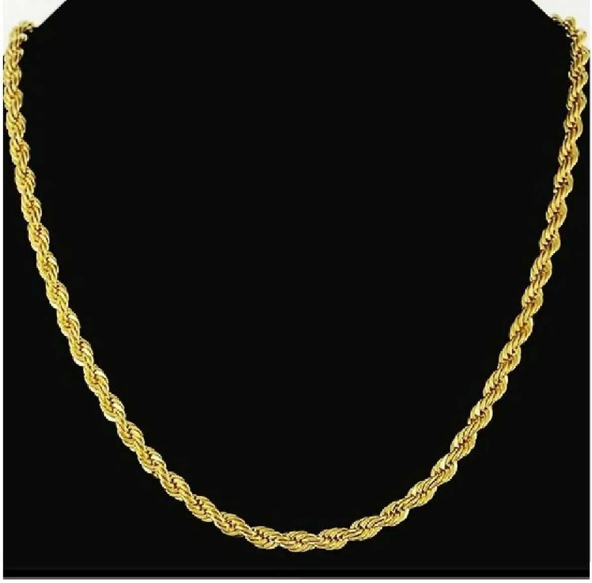 Prima Jewelries 18K Yellow Gold-Plated 20-Inches Rope Necklace Diamond ...
