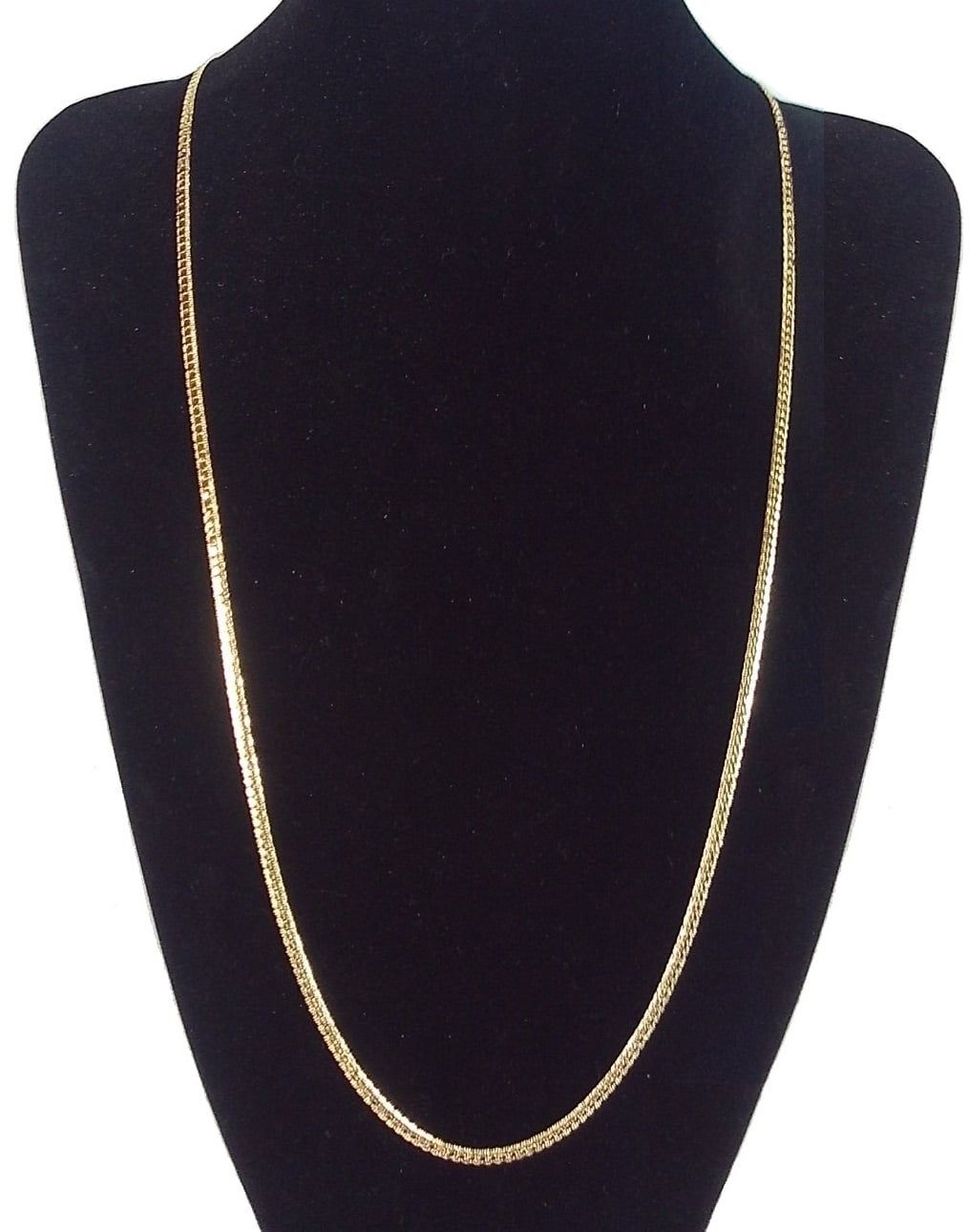 Prima Jewelries 18K Yellow Gold-Plated 30-Inches Snake Herringbone 3mm ...