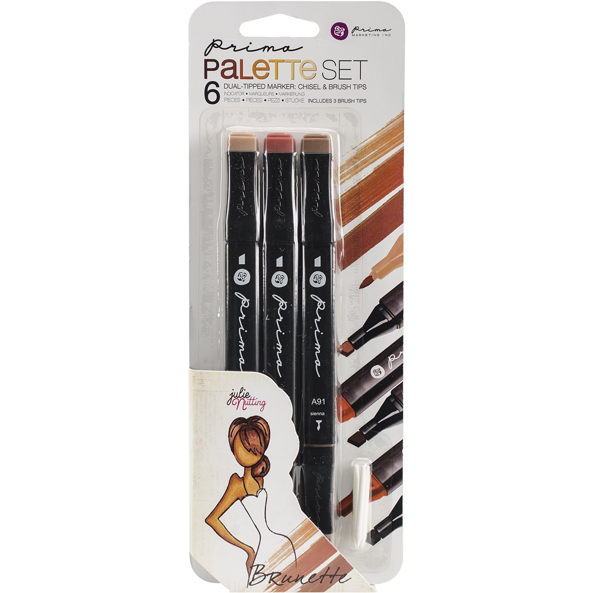 Prima Marketing Mixed Media Prima Palette Markers Set-Brunette ...