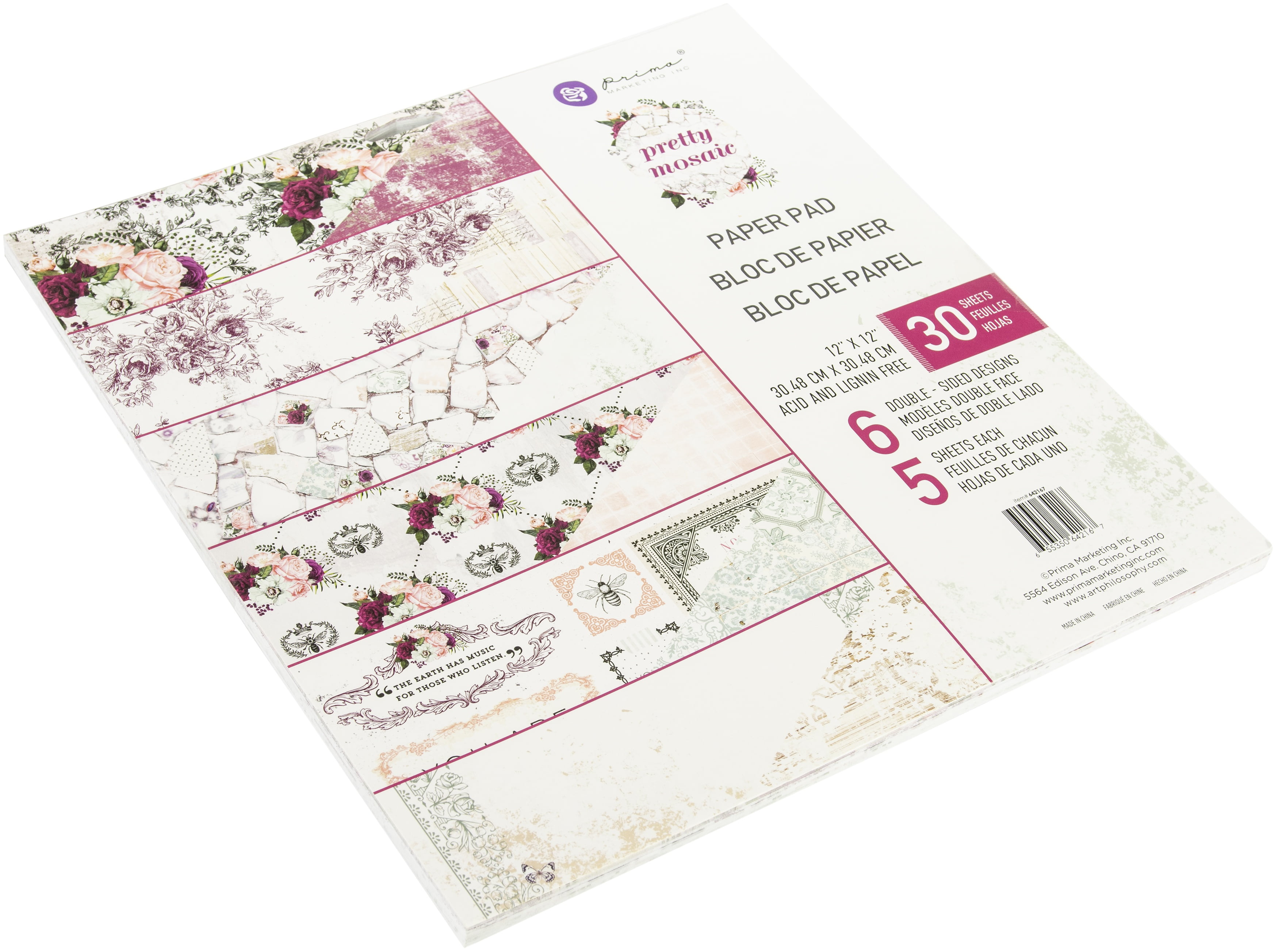Prima Marketing Double-Sided Paper Pad 12"X12" 30/Package, Pretty ...