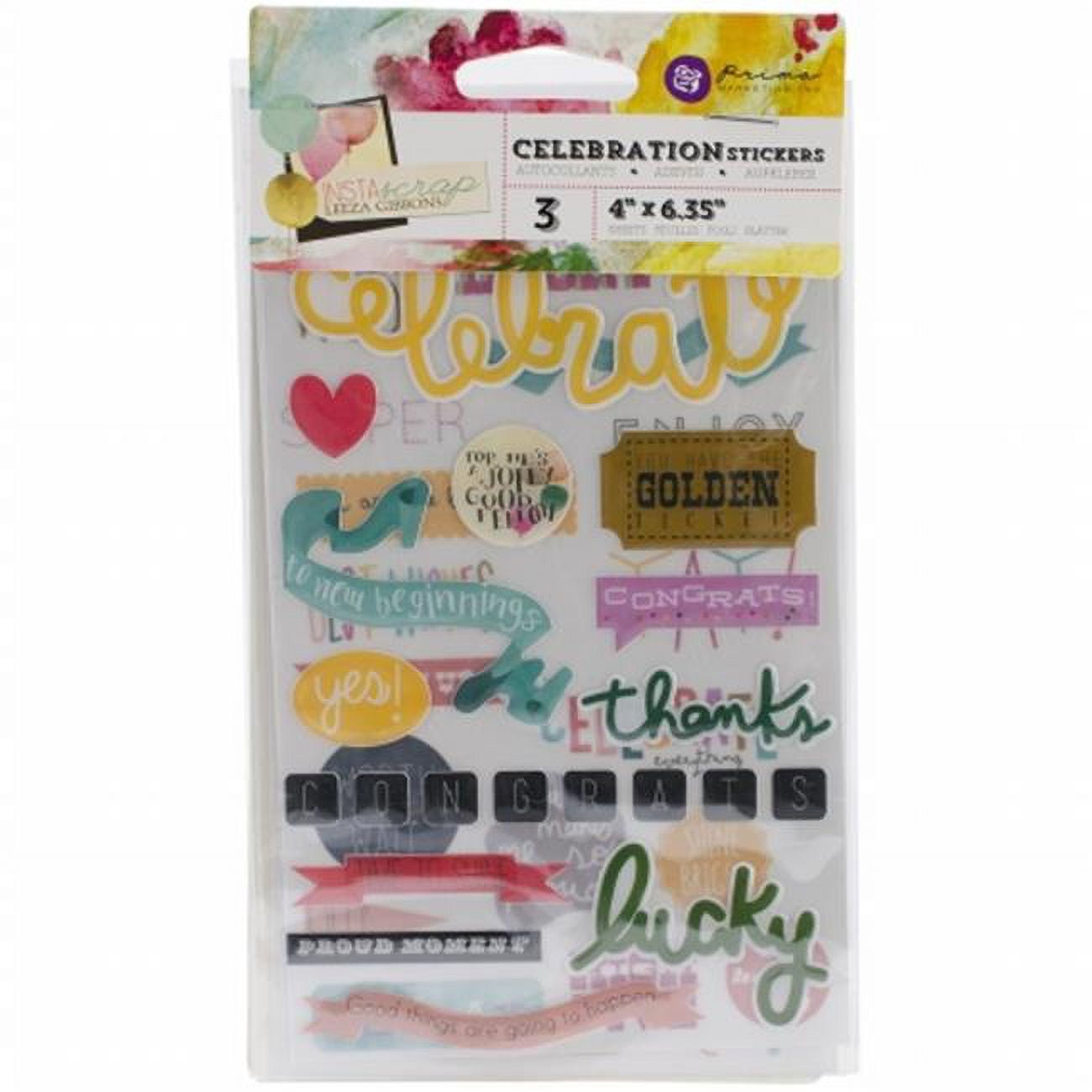 Prima Marketing INSSTK-71199 Insta-Scrap Stickers 4 in. X6 in. Sheets 3 ...