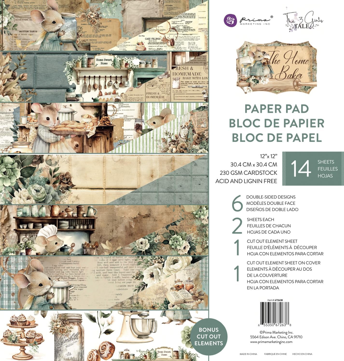 Prima Marketing Inc Scrapbooking The Home Baker Collection 12x12" Paper ...