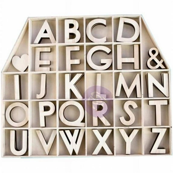 Prima Marketing Laser-Cut Wood Alphas In A Shaped Box-House W/2 ...