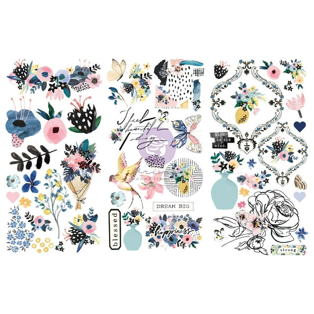 Prima Marketing Spring Abstract Rub-On Transfers - 6" x 12" Transfer ...