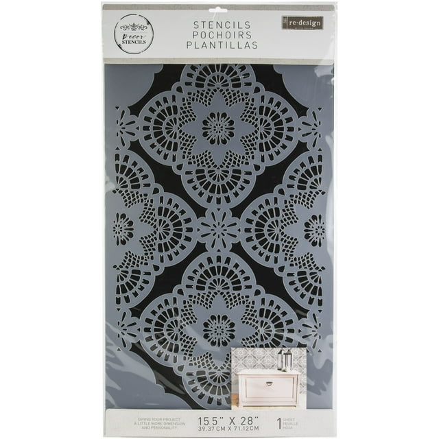 Prima Re-Design 3D Stencil 4.5"X26"-Millicent Lace - Walmart.com
