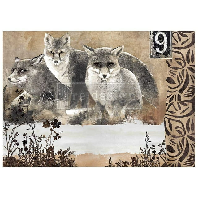 Prima Re-Design A1 Decoupage Fiber-Calm Foxes - Walmart Business Supplies