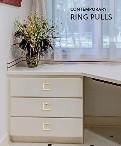 Prima Square Ring Pulls 2”–Sand Casted Hand Finished Square Bar Cabinet ...