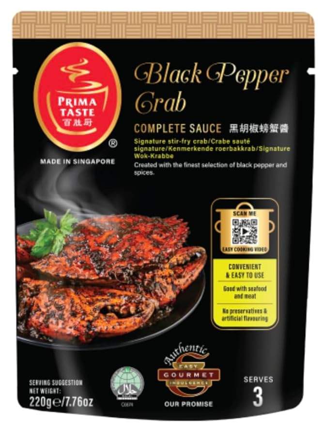 Prima Taste Complete Sauce Black Pepper Crab, 220g, 1 Packet - Walmart.com