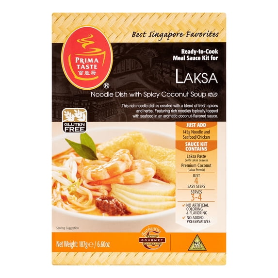 Prima Taste Gourmet Laksa Paste, Authentic Singapore Flavor, 7.9 Oz ...