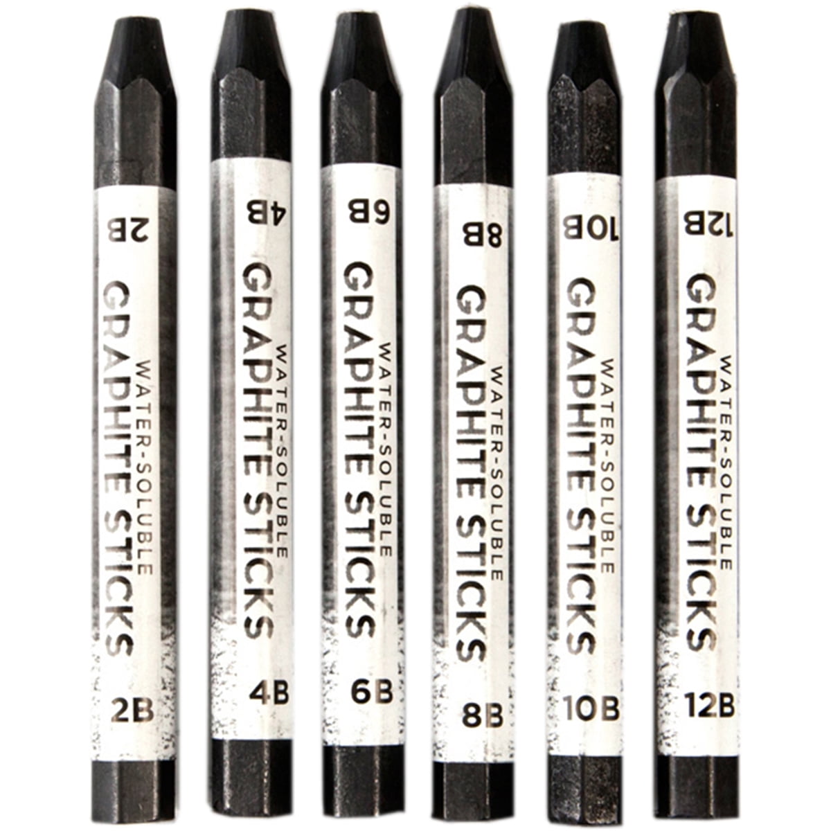 Prima Water-Soluble Graphite Sticks 6/Pkg-2B, 4B, 6B, 8B, 10B, & 12B ...