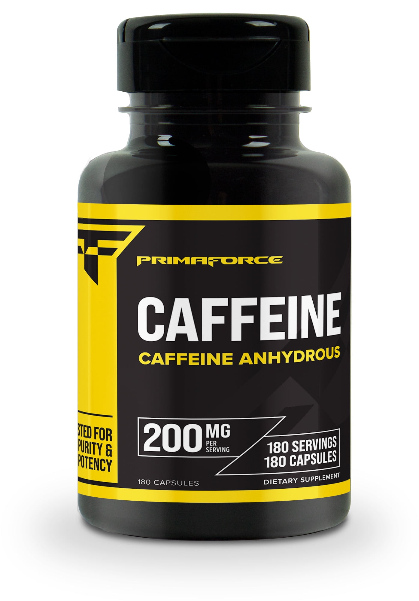 PrimaForce Caffeine Booster Supplement Pills, 200mg, 180 Capsules ...