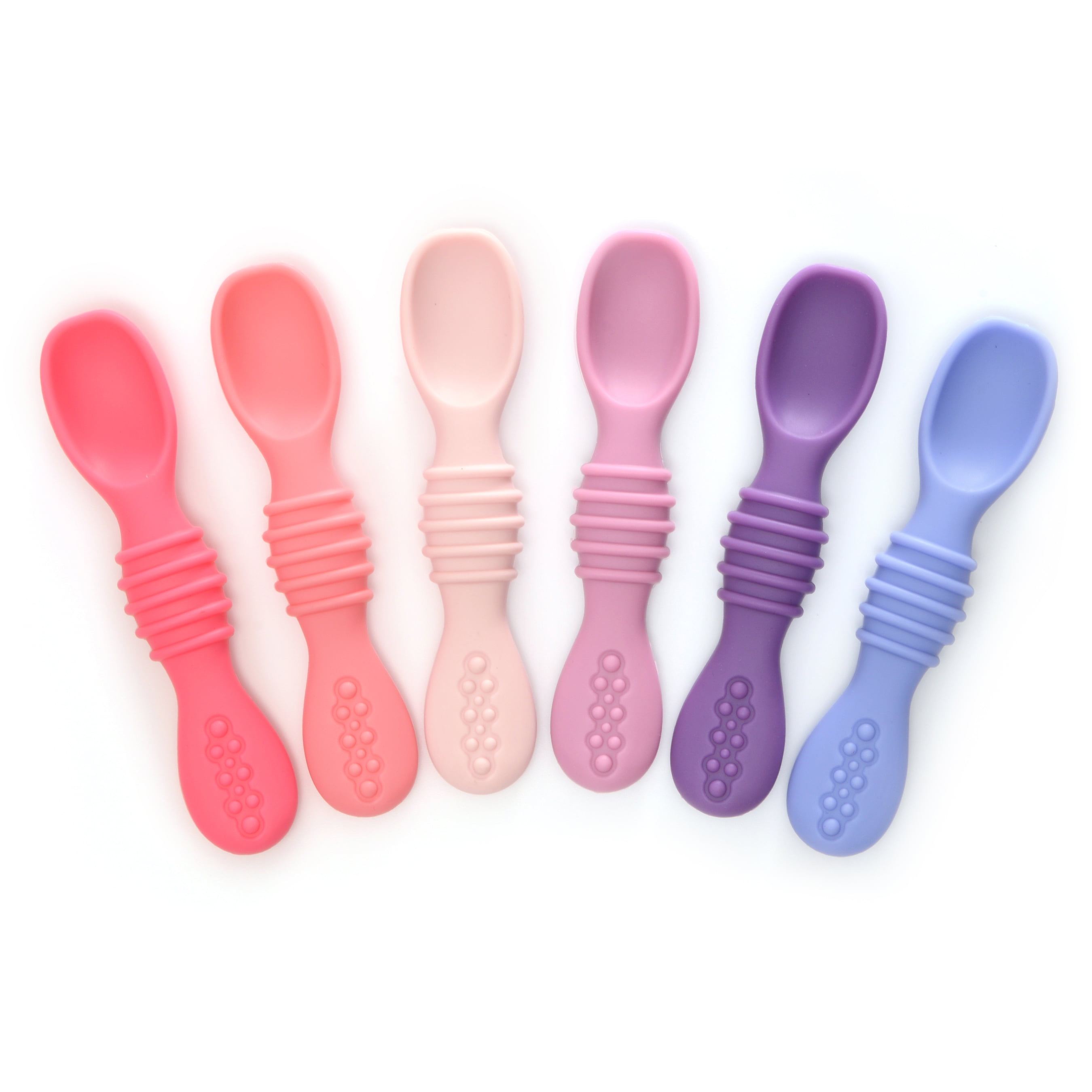 PrimaStella Silicone Chew Spoons - BPA Free, Microwave Safe - Rosy ...
