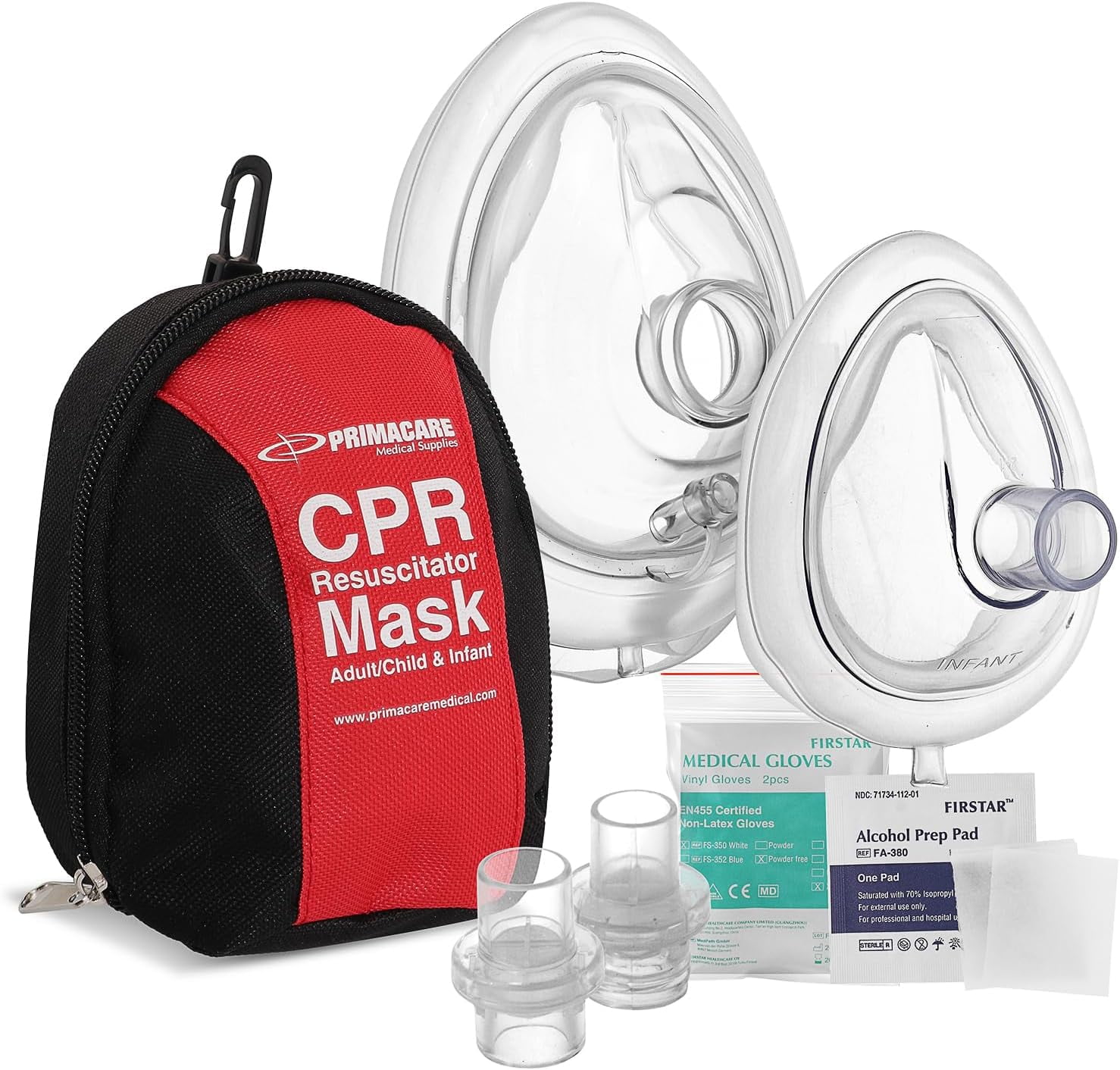 Primacare RS-6848 First Aid CPR Mask Combo Kit for Adult and Infant ...