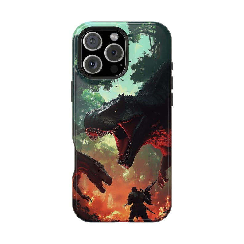Primal Dinosaurs Jungle Warrior Dino Prehistoric Art Phone Case with ...