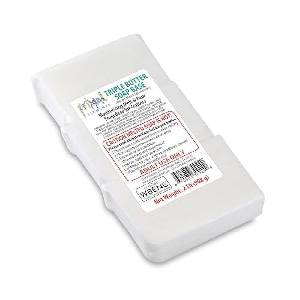 Primal Elements Triple Butter Soap - Moisturizing Melt and Pour Glycerin Soap Base for Crafting ...