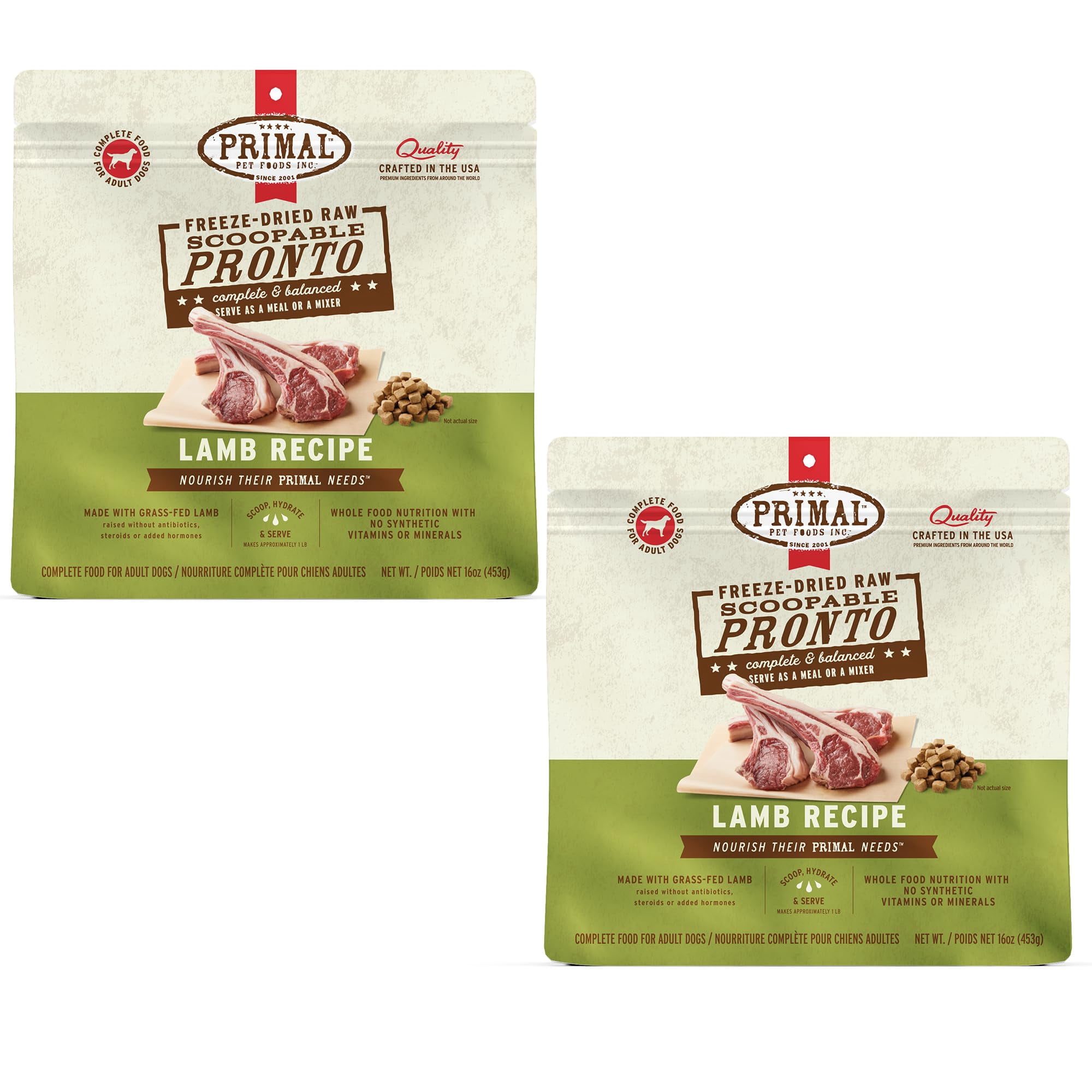 Primal Freeze Dried Dog Food, Pronto COC1Mini Nuggets, Serve, Complete ...