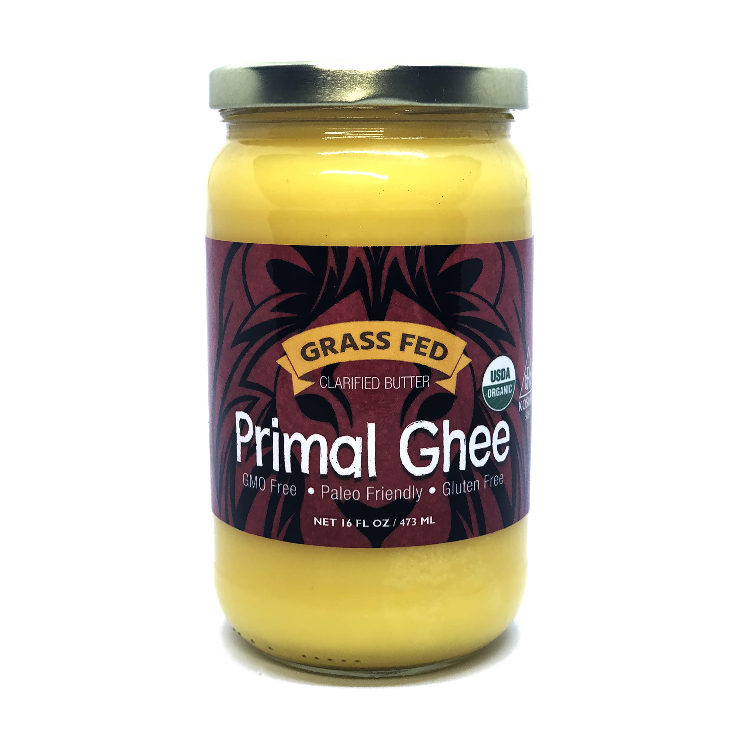 Primal Ghee - TWE5 Grass Fed Organic Unsalted Clarified Butter - Free ...