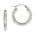 Primal Gold 10 Karat White Gold Diamond Cut 3mm Hoop Earrings - Walmart.com