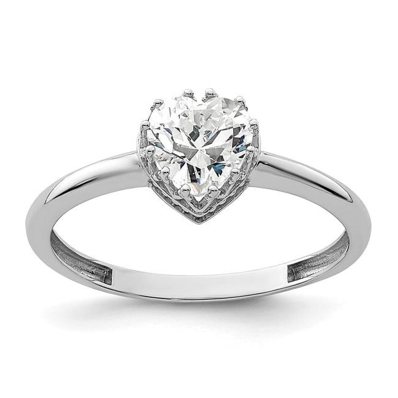 Primal Gold 10 Karat White Gold Heart Cubic Zirconia Ring - Walmart.com