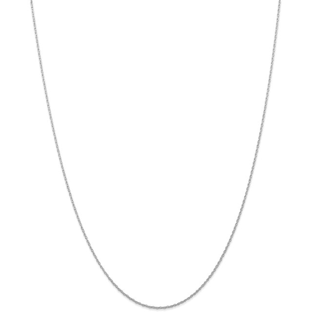 Primal Gold 10 Karat White Gold Rhodium-plated 0.70mm Carded Rope Chain ...