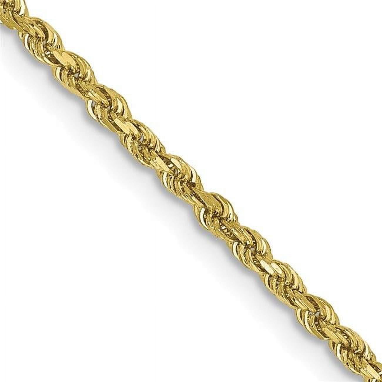 Primal Gold 10 Karat Yellow Gold 1.75mm Handmade Diamond-cut Rope Chain ...