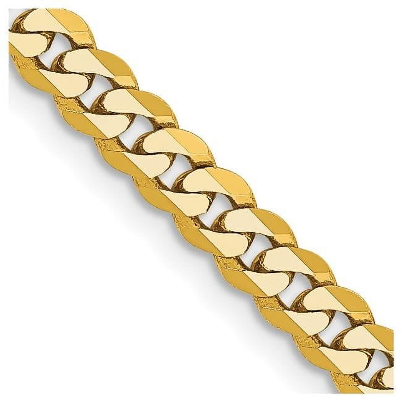 Primal Gold 10 Karat Yellow Gold 3.2mm Flat Beveled Curb Chain ...