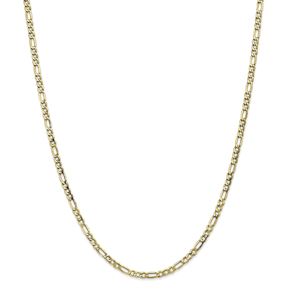 Primal Gold 10 Karat Yellow Gold 3.5mm Semi Solid Figaro Chain ...