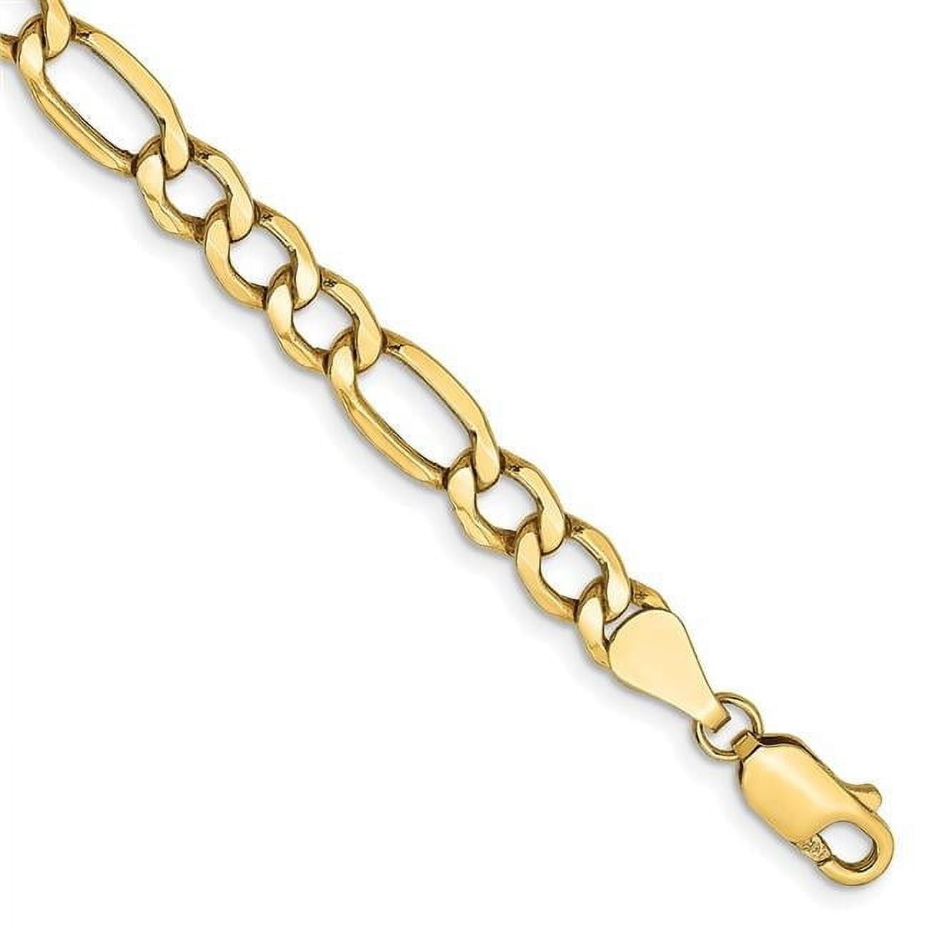 Primal Gold 10 Karat Yellow Gold 5.35mm Semi-Solid Figaro Chain ...