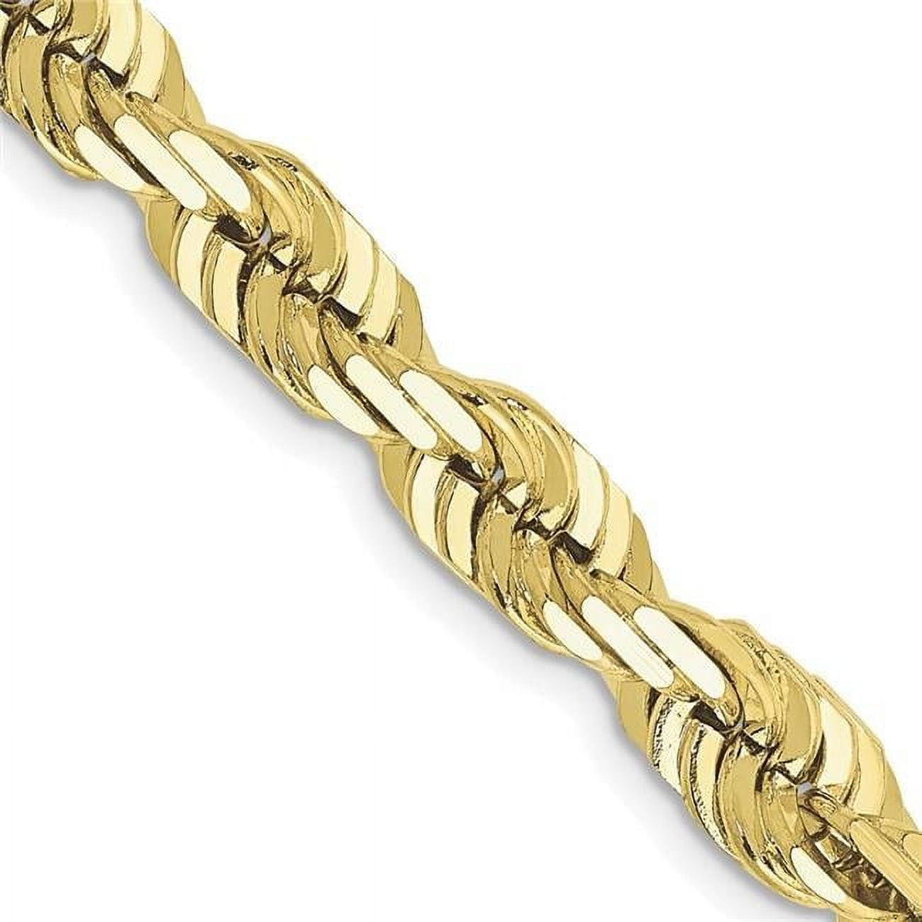 Primal Gold 10 Karat Yellow Gold 6.5mm Diamond-cut Rope Chain - Walmart.com