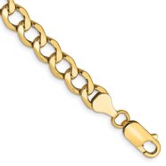Primal Gold 10 Karat Yellow Gold 4.3mm Semi Solid Curb Link Chain ...