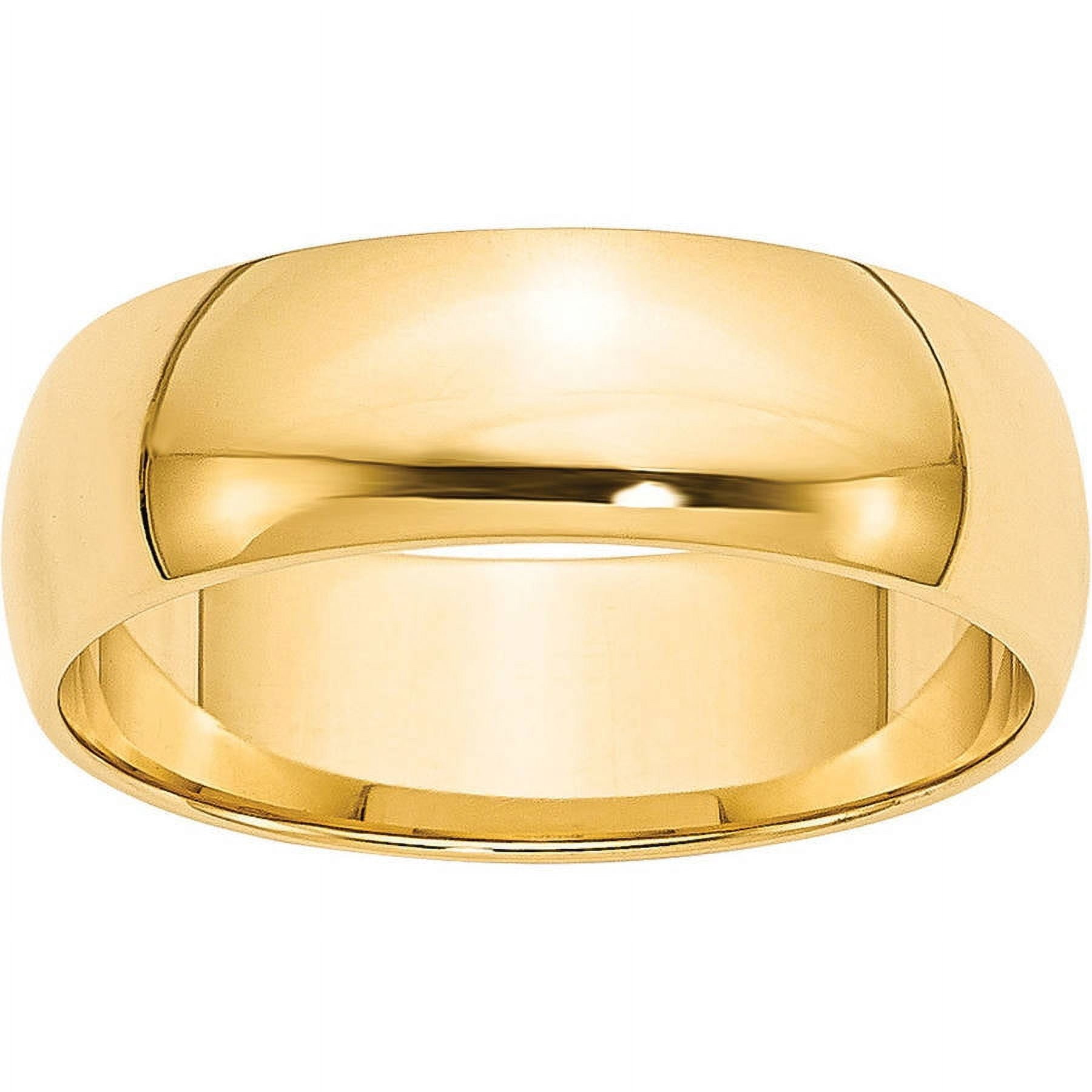 Primal Gold 10 Karat Yellow Gold 6mm Lightweight Half Round Band Size 6 ...