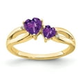 Primal Gold 10 Karat Yellow Gold Amethyst and Diamond Ring - Walmart.com