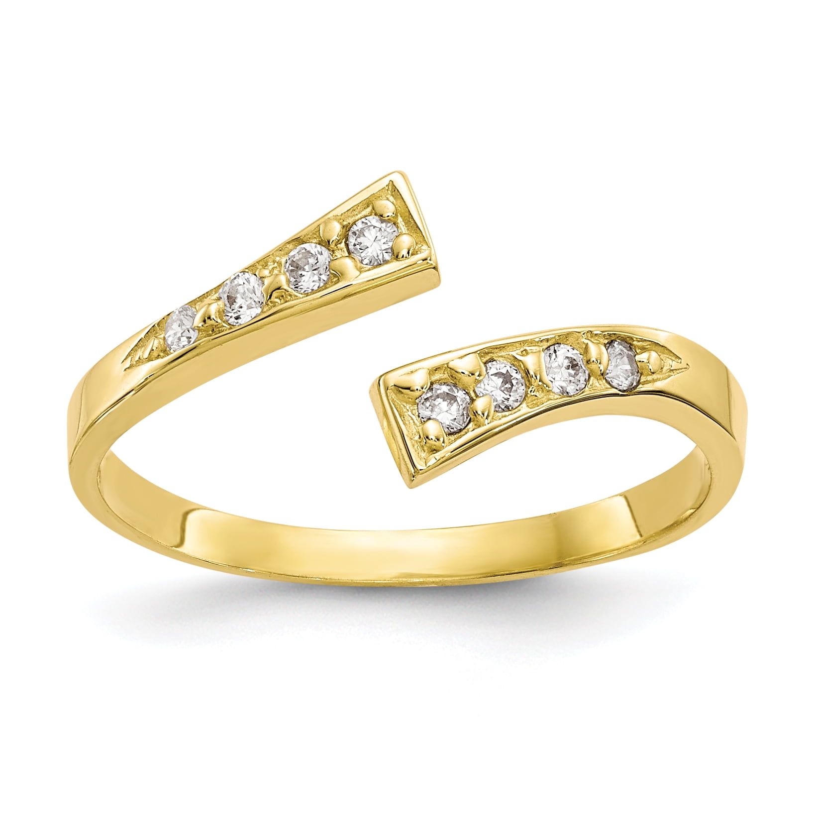 Primal Gold 10 Karat Yellow Gold Cubic Zirconia Toe Ring - Walmart.com