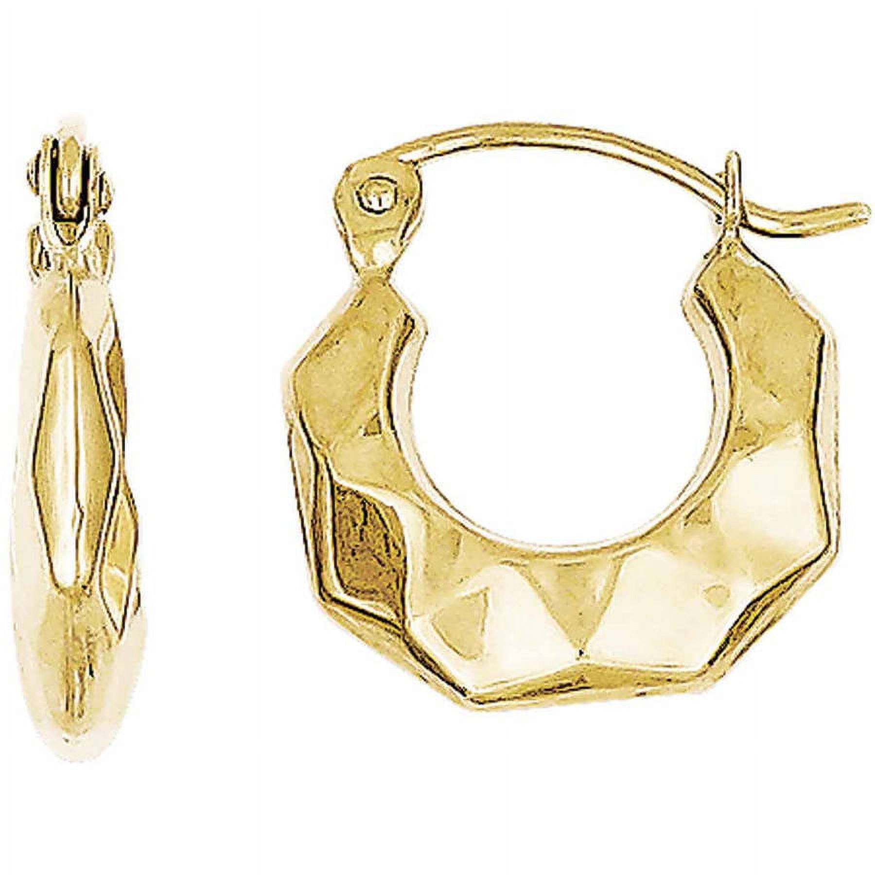 Primal Gold 10 Karat Yellow Gold Fancy Small Hoop Earrings - Walmart.com