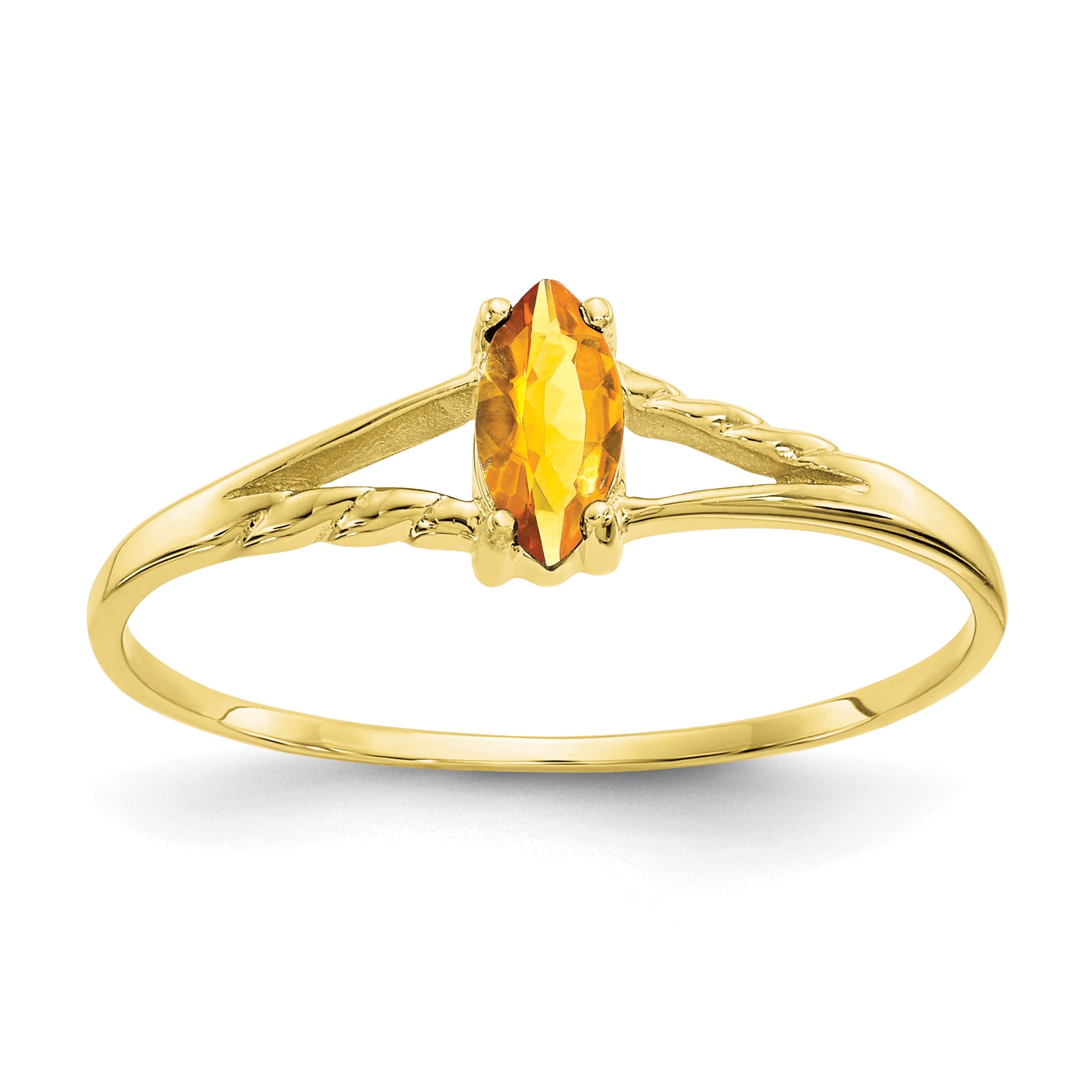 Primal Gold 10 Karat Yellow Gold Geniune Blue Topaz Birthstone Ring ...