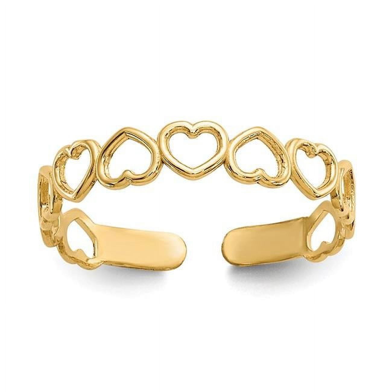 Primal Gold Jewelry: 10 Karat Yellow Gold Open Hearts Toe Ring ...