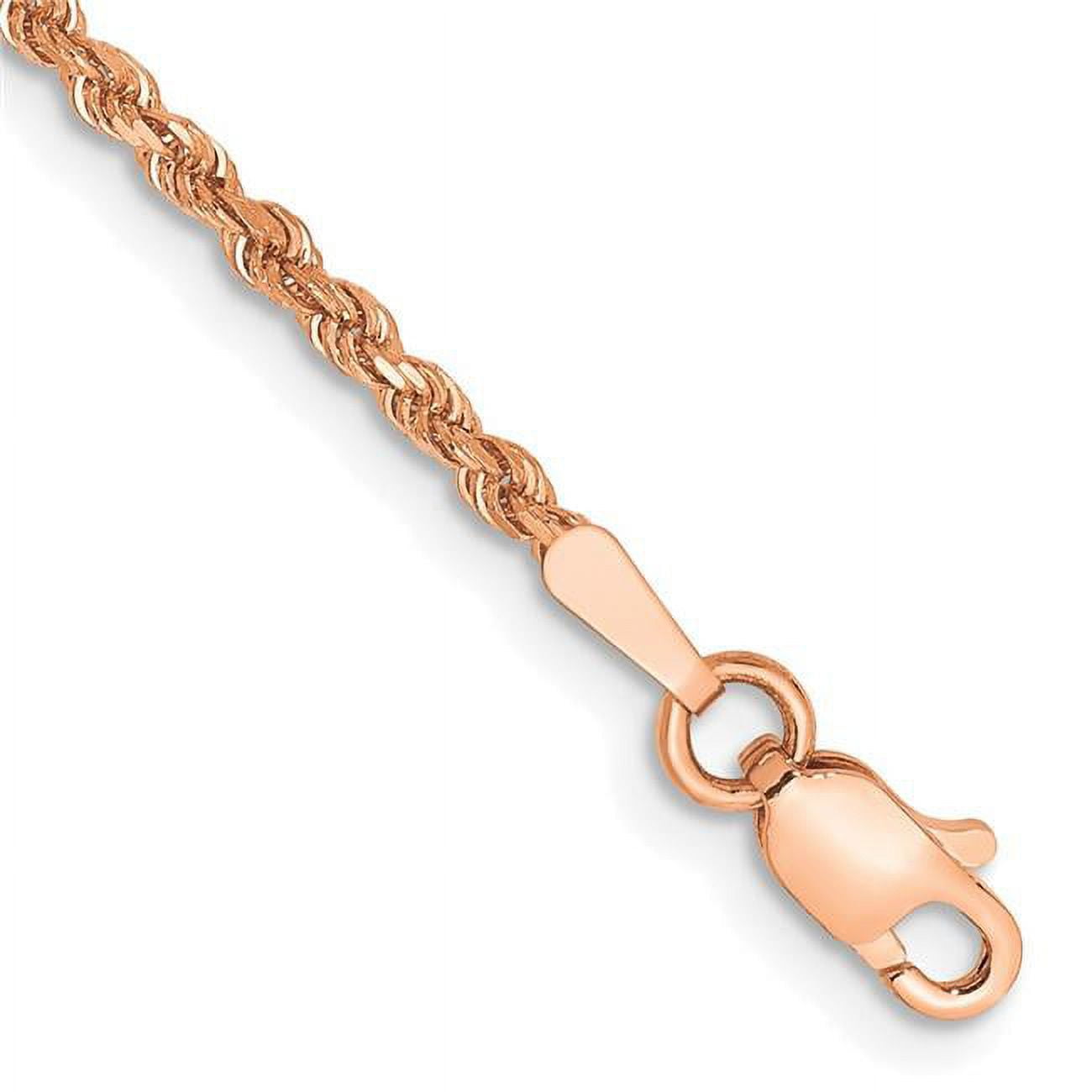 Primal Gold 14 Karat Rose Gold 1.75mm Diamond-cut Rope with Lobster ...