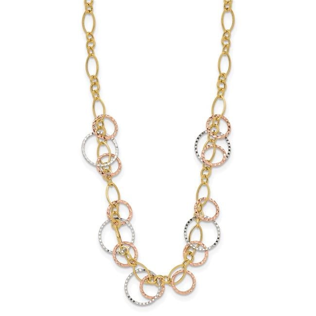 Primal Gold 14 Karat Tri-Color Dangle Rings with 2-inch Extension ...