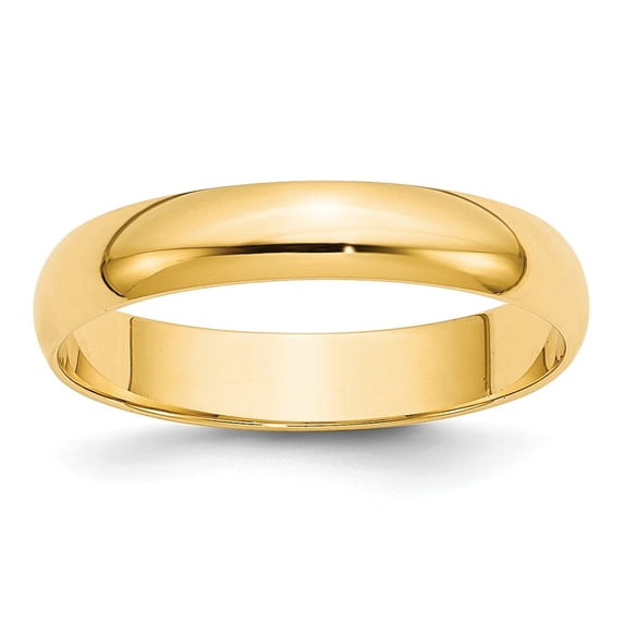 Primal Gold 14 Karat White Gold 4mm Lightweight Half Round Band Size 4 ...
