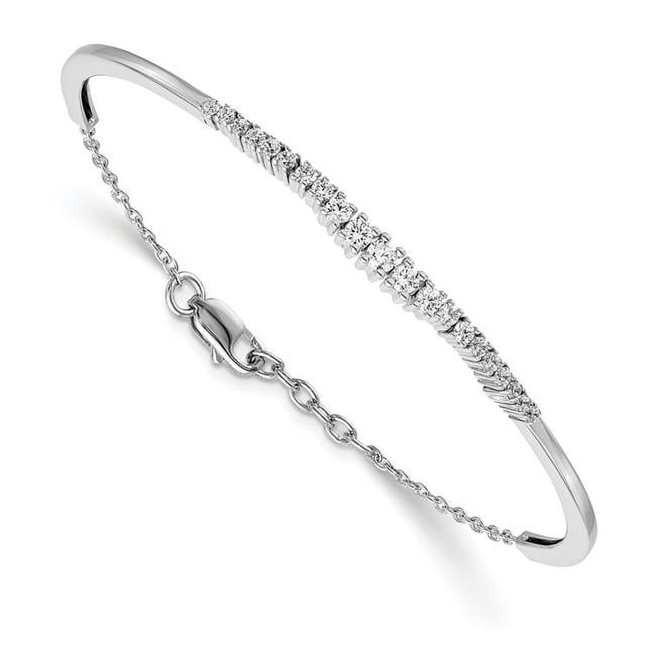 Primal Gold 14 Karat White Gold Graduated Diamond Bangle Bracelet ...