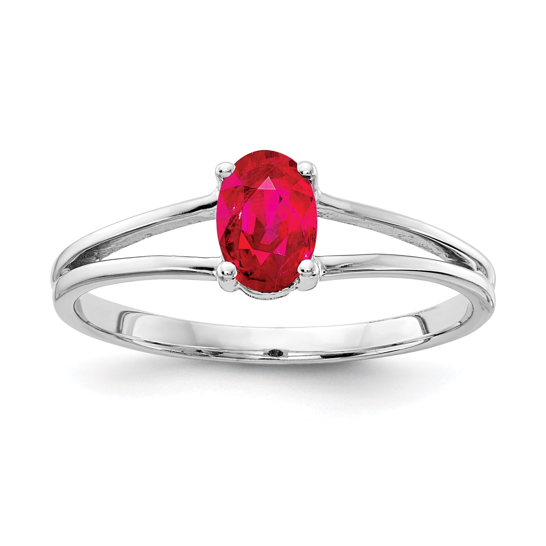 Primal Gold 14 Karat White Gold Ruby Ring - Walmart.com