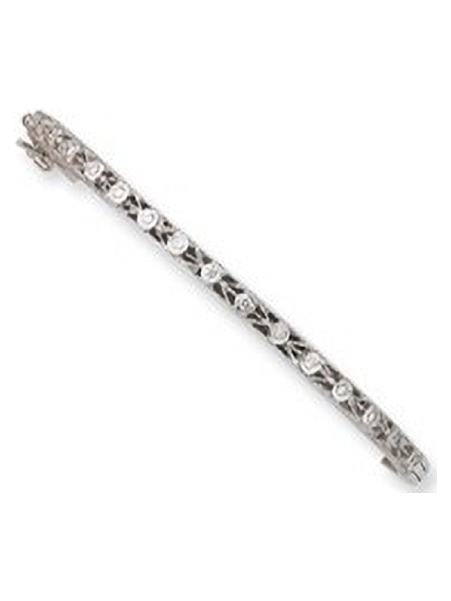 Primal Gold 14 Karat White Gold VS Diamond Hinged Bangle - Walmart.com