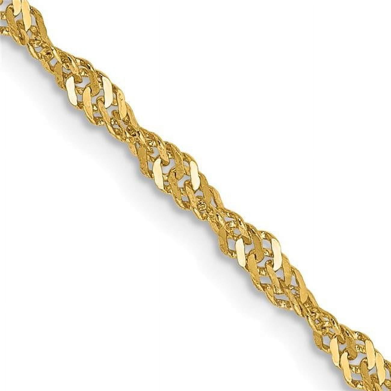 Primal Gold 14 Karat Yellow Gold 2mm Singapore Chain - Walmart.com